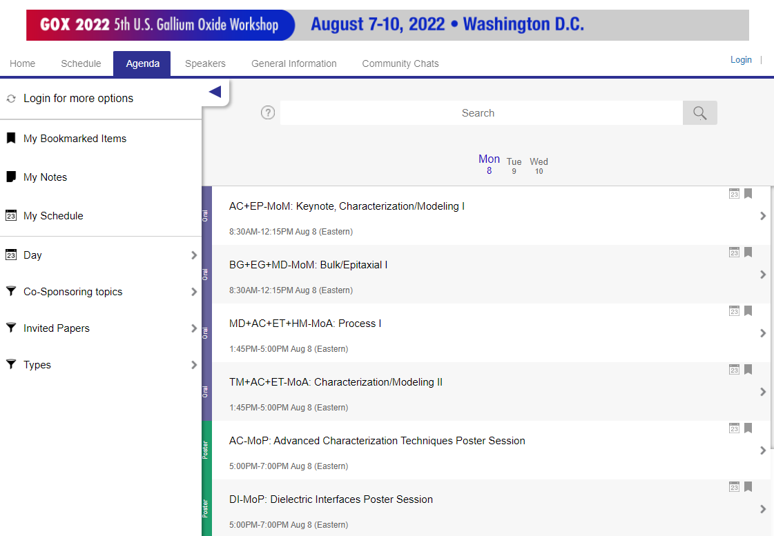 Technical Program & Online Scheduler